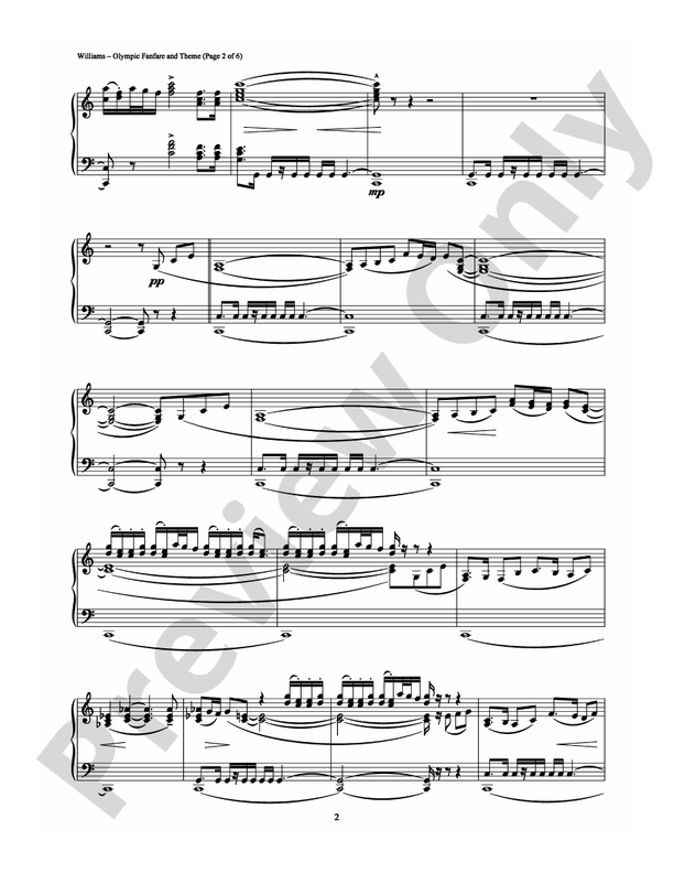 Olympic Fanfare and Theme: Piano: John Williams - Digital Sheet Music ...