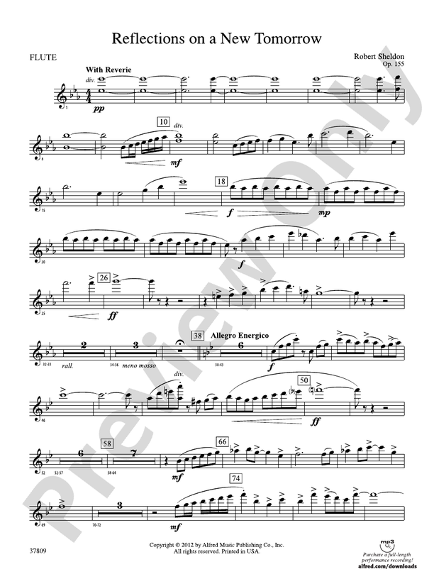 Reflections on a New Tomorrow: Flute: Flute Part - Digital Sheet Music ...