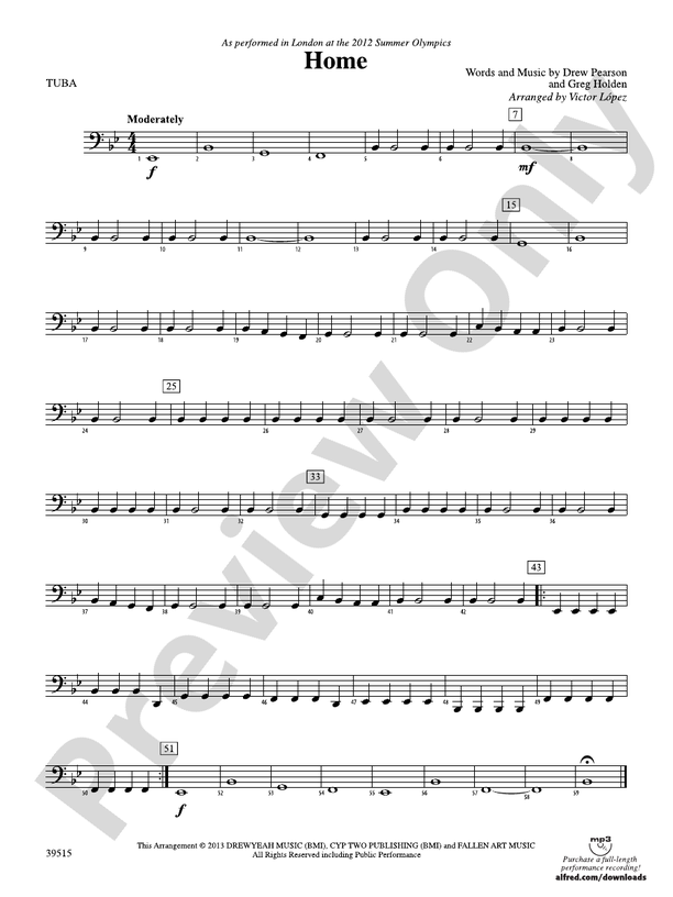 Home: Tuba: Tuba Part - Digital Sheet Music Download