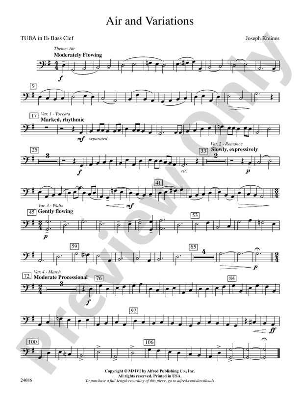 Air and Variations: (wp) E-flat Tuba B.C.: (wp) E-flat Tuba B.C. World ...