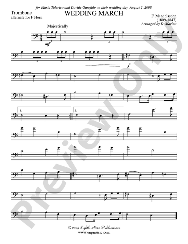 Wedding March: 2nd Trombone: 2nd Trombone Part - Digital Sheet Music Download