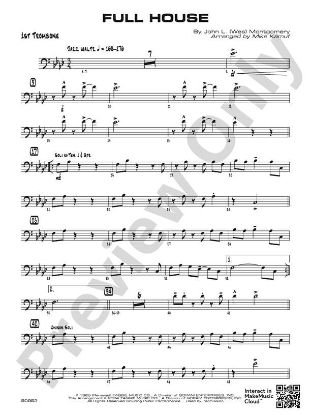 Full House: 1st Trombone: 1st Trombone Part - Digital Sheet Music Download