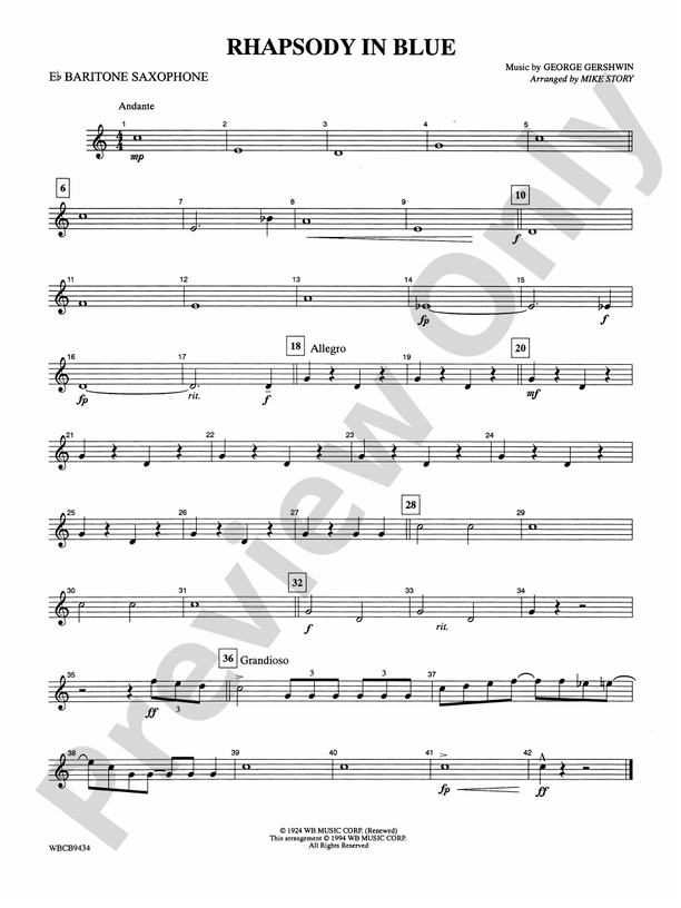Rhapsody in Blue™: E-flat Baritone Saxophone: E-flat Baritone Saxophone ...