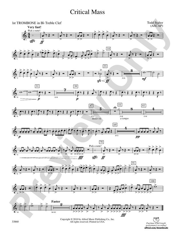 Critical Mass Wp 1st B Flat Trombone T C Wp 1st B Flat Trombone