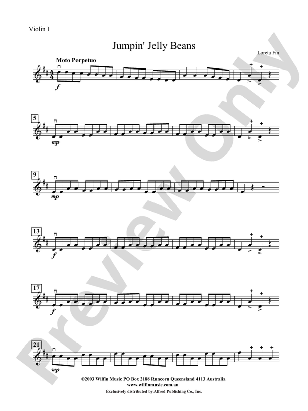 Jumpin' Jelly Beans: 1st Violin: 1st Violin Part - Digital Sheet Music ...