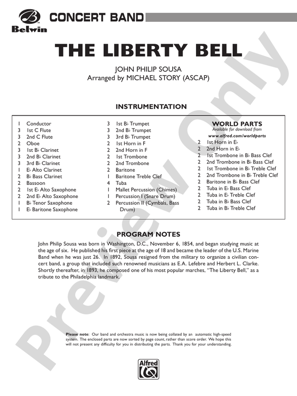The Liberty Bell: Score: Concert Band Score - Digital Sheet Music Download