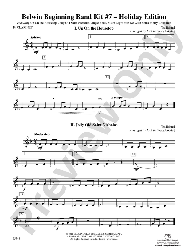 Belwin Beginning Band Kit #7: Holiday Edition: 1st B-flat Clarinet: 1st ...