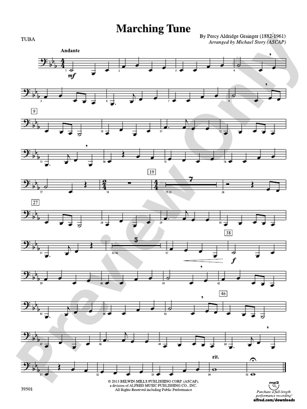 Marching Tune: Tuba: Tuba Part - Digital Sheet Music Download
