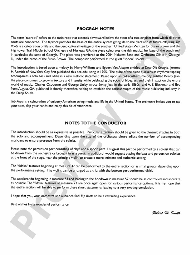 Tap Roots: Score: String Orchestra Score - Digital Sheet Music Download