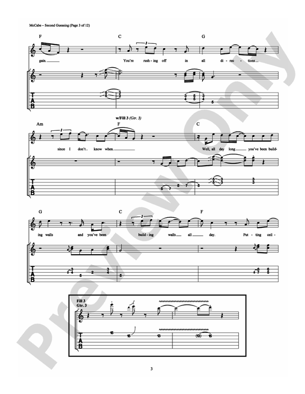Second Guessing: Guitar TAB: Jonny Lang - Digital Sheet Music Download