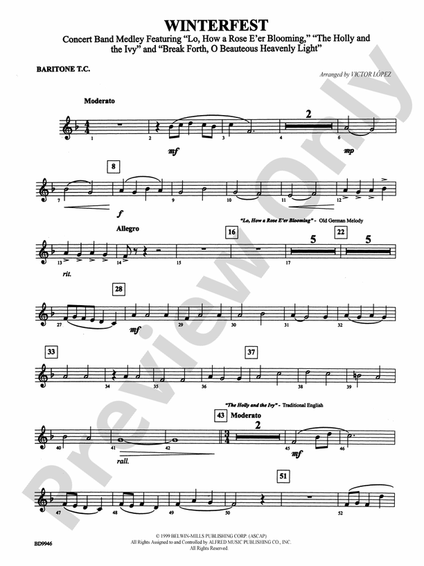 Winterfest: Baritone T.C.: Baritone T.C. Part - Digital Sheet Music ...