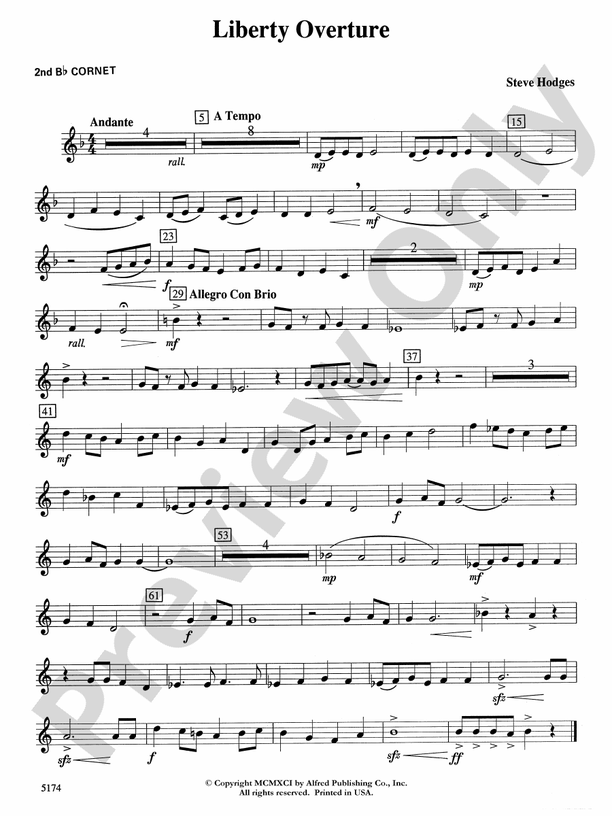 Liberty Overture: 2nd B-flat Cornet: 2nd B-flat Cornet Part - Digital Sheet Music Download