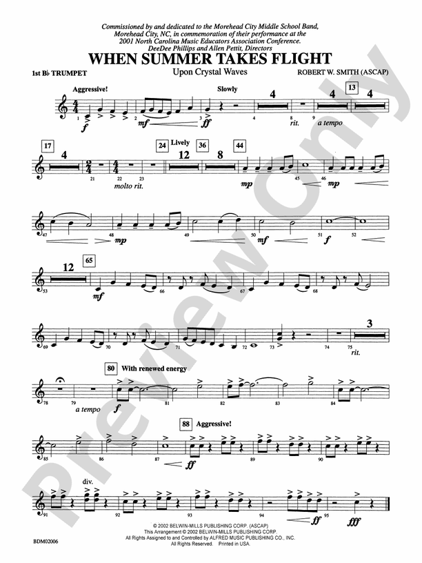 When Summer Takes Flight: 1st B-flat Trumpet: 1st B-flat Trumpet Part ...