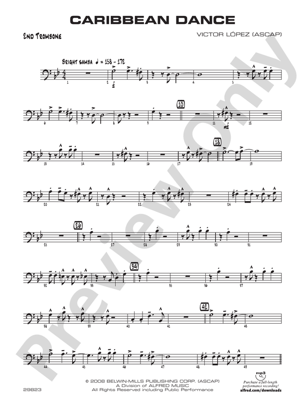 Caribbean Dance: 2nd Trombone: 2nd Trombone Part - Digital Sheet Music Download