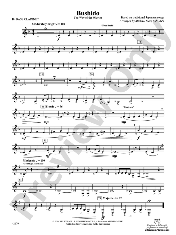 Bushido: B-flat Bass Clarinet: B-flat Bass Clarinet Part - Digital ...
