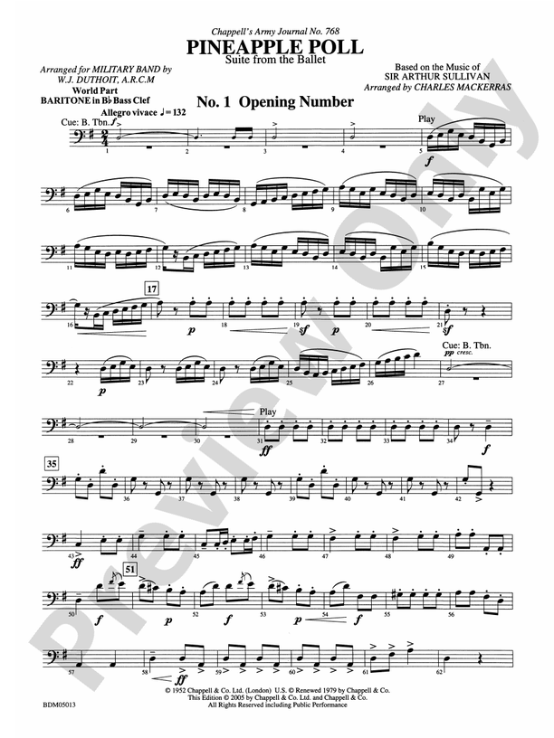 Pineapple Poll (Suite from the Ballet): (wp) B-flat Baritone B.C.: (wp ...