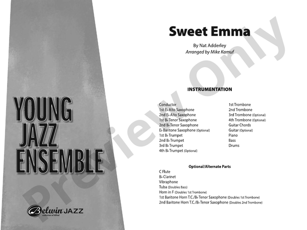 Sweet Emma: Jazz Ensemble Conductor Score & Parts: Nat Adderley ...