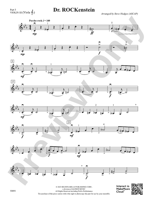 Dr. ROCKenstein: Part 3 - Violin I: Part 3 - Violin I Part - Digital ...