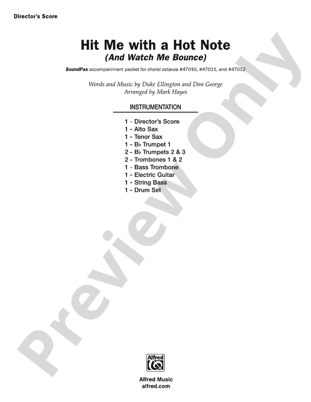 Hit Me with a Hot Note: Choral SoundPax: Duke Ellington - Digital Sheet ...