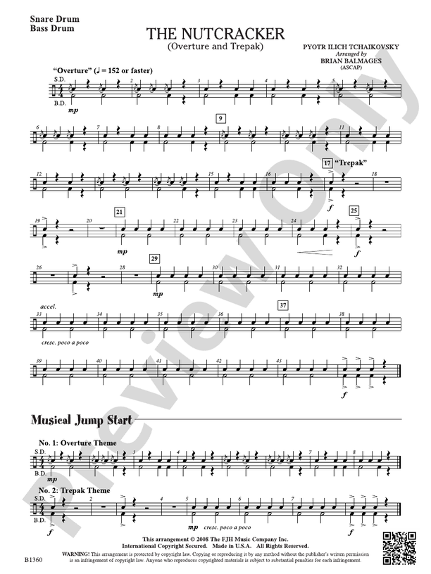 The Nutcracker (Overture and Trepak): Snare Drum/Bass Drum: Snare Drum ...