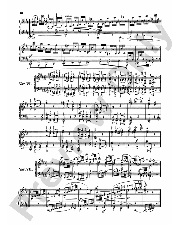 Beethoven: Variations (Volume I): 6. 24 Variations, D Major Part ...