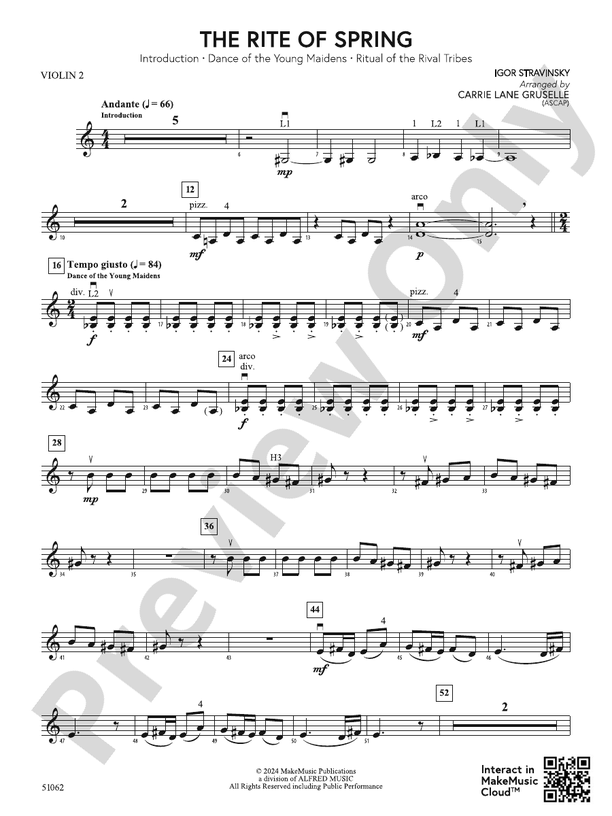 The Rite of Spring: 2nd Violin: 2nd Violin Part - Digital Sheet Music ...