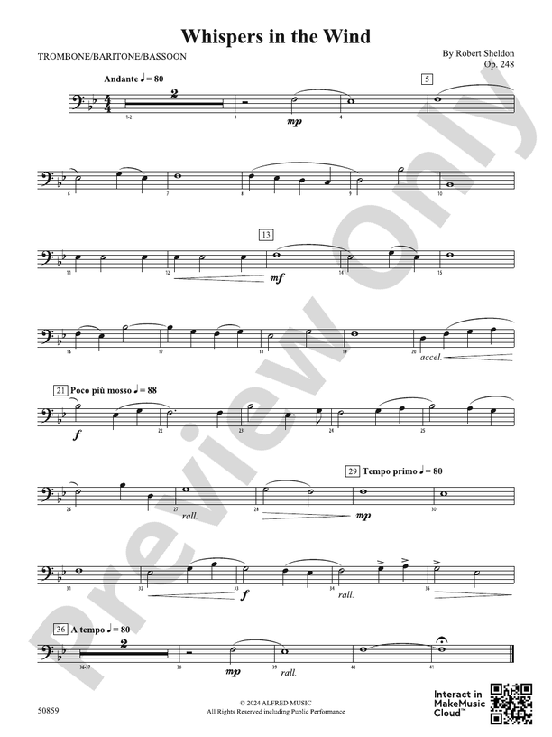 Whispers in the Wind: 1st Trombone: 1st Trombone Part - Digital Sheet ...