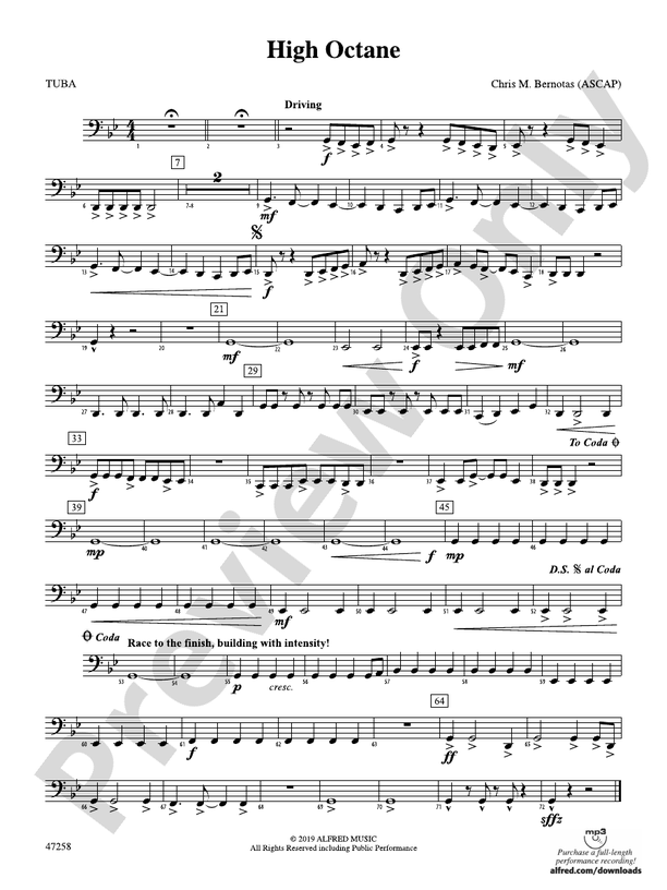 High Octane: Tuba: Tuba Part - Digital Sheet Music Download