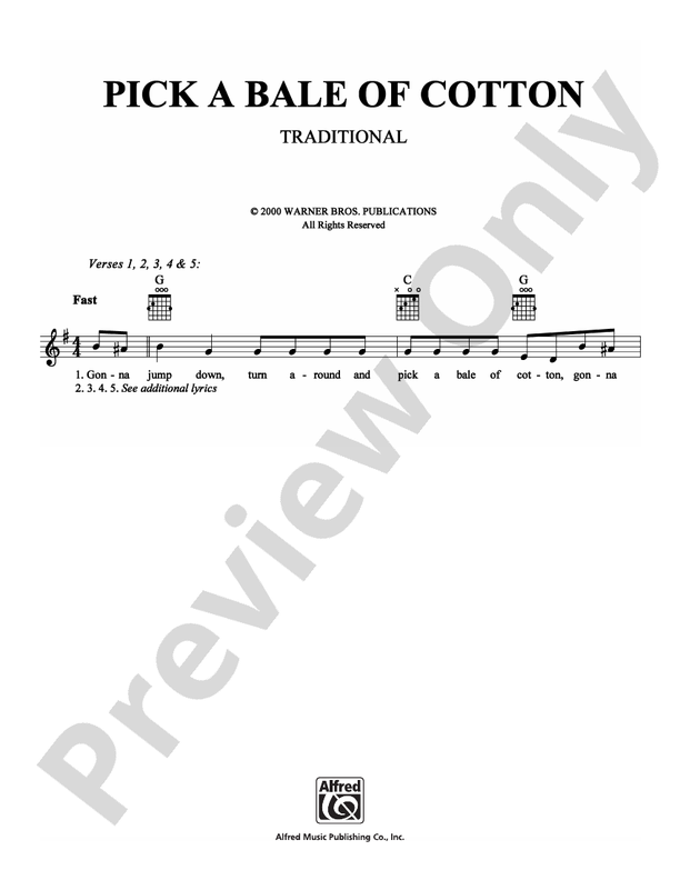 Pick a Bale of Cotton: Lead Sheet: Traditional - Digital Sheet Music ...