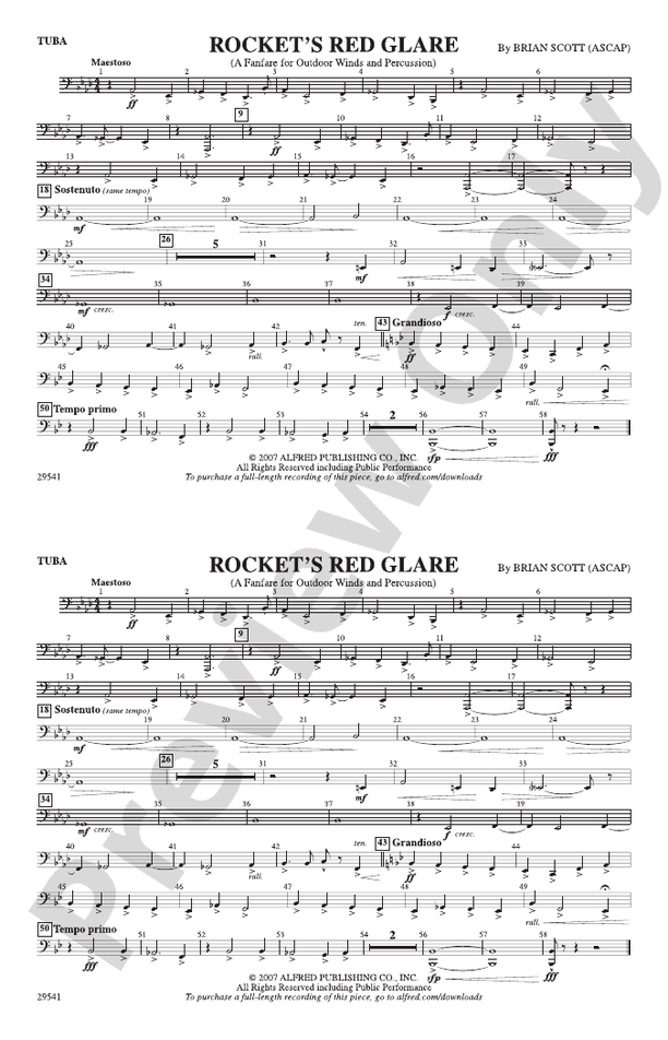 Rocket's Red Glare: Tuba: Tuba Part - Digital Sheet Music Download