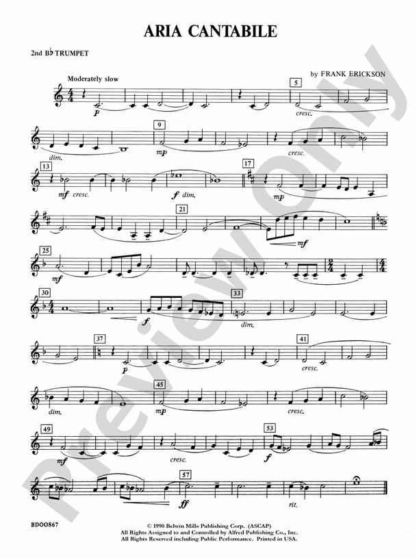 Aria Cantabile: 2nd B-flat Trumpet: 2nd B-flat Trumpet Part - Digital Sheet Music Download