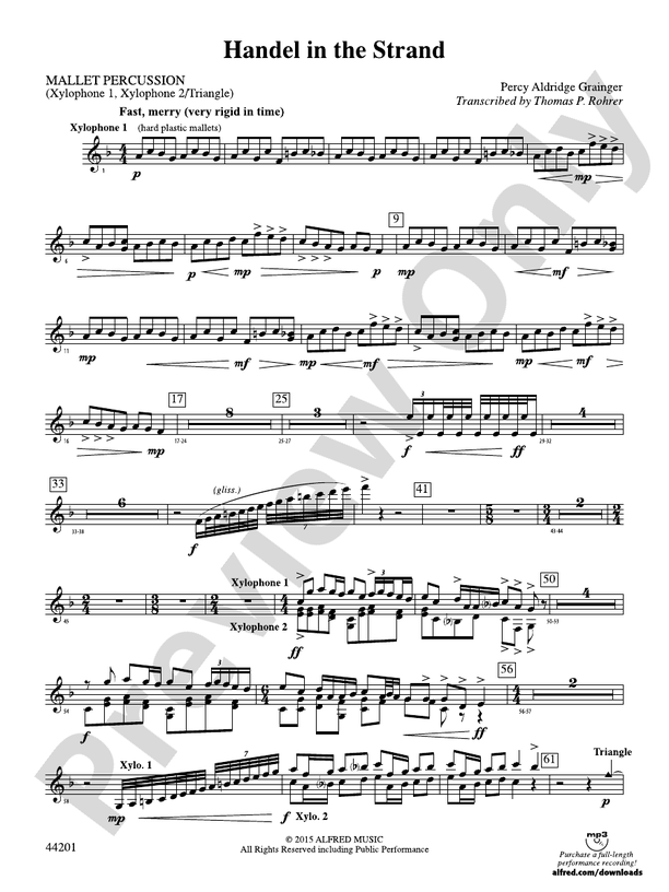 Handel in the Strand: Mallets: Mallets Part - Digital Sheet Music Download