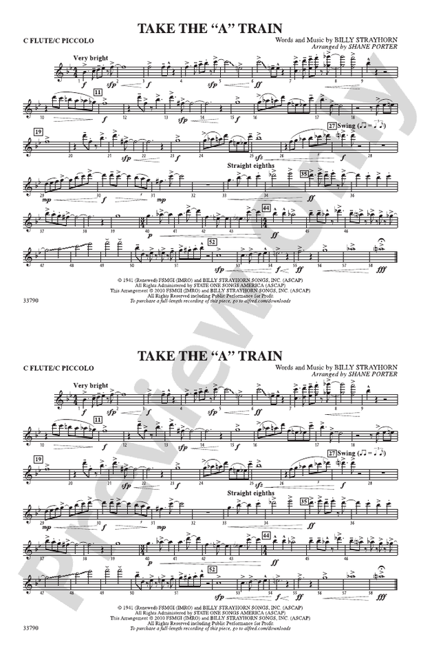 Take the "A" Train: Flute: Flute Part - Digital Sheet Music Download