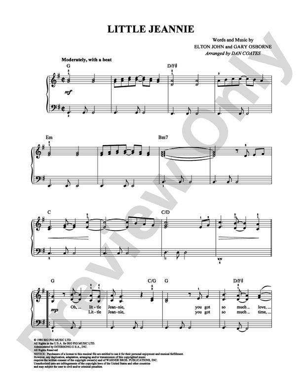 Little Jeannie: Easy Piano: Elton John - Digital Sheet Music Download