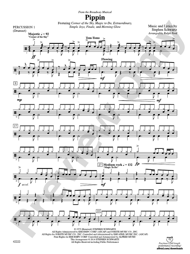 Pippin: 1st Percussion: 1st Percussion Part - Digital Sheet Music Download