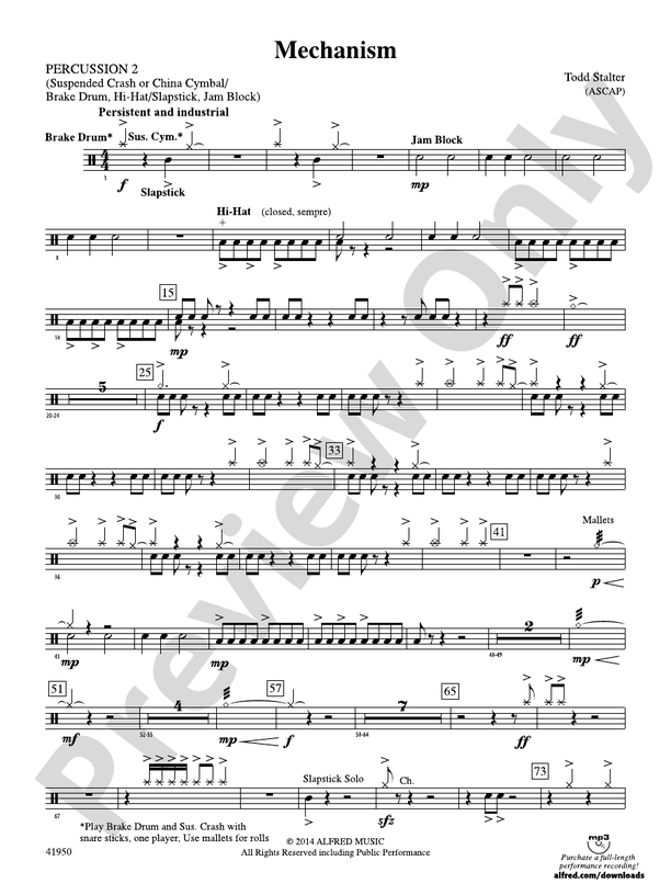 Mechanism: 2nd Percussion: 2nd Percussion Part - Digital Sheet Music Download