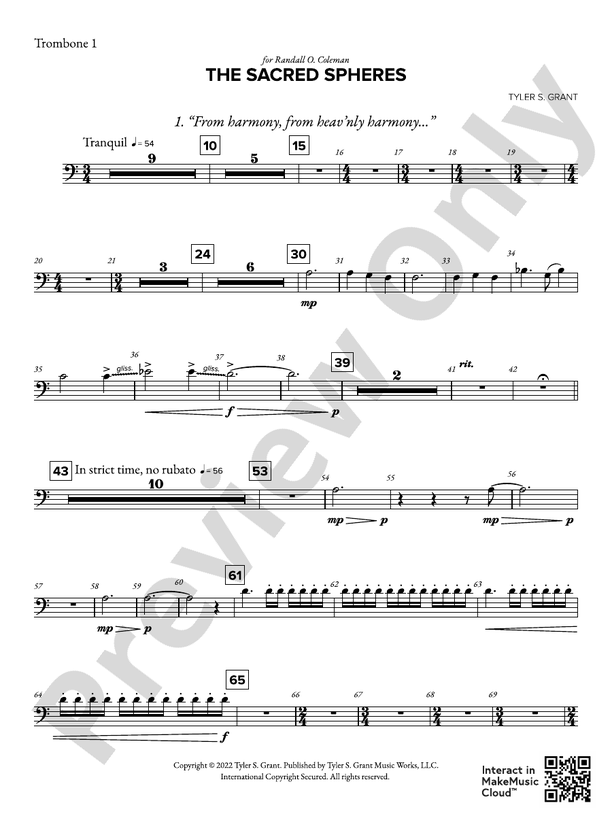 The Sacred Spheres: 1st Trombone: 1st Trombone Part - Digital Sheet Music Download