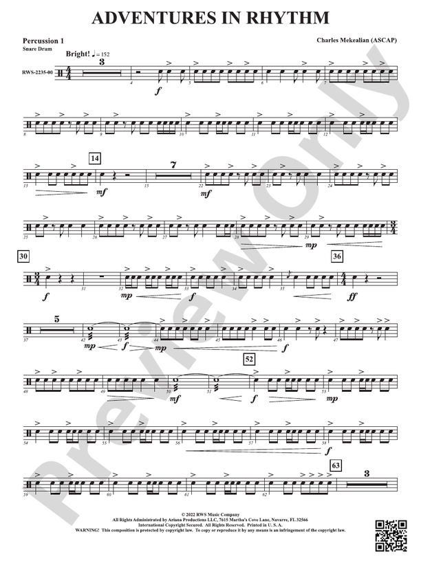 Adventures in Rhythm: 1st Percussion: 1st Percussion Part: Charles ...