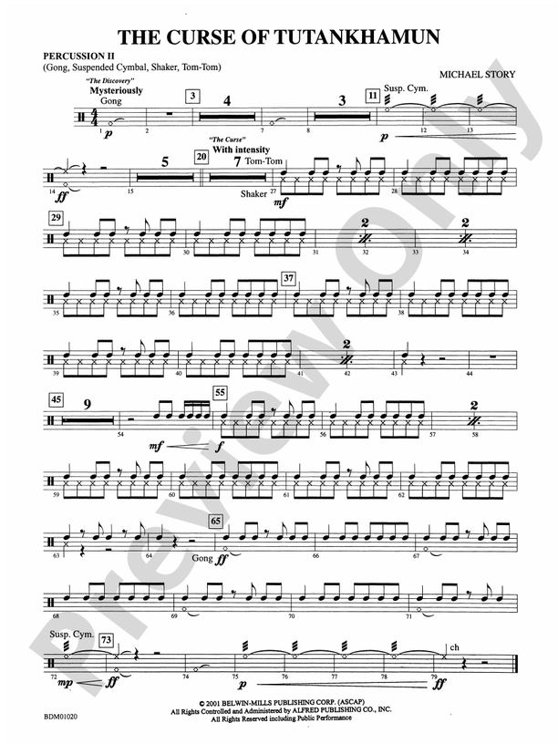 The Curse of Tutankhamun: 2nd Percussion: 2nd Percussion Part - Digital ...