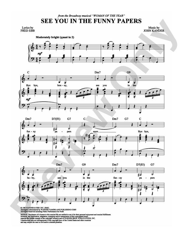 See You in the Funny Papers: Piano/Vocal/Chords: John Kander - Digital ...