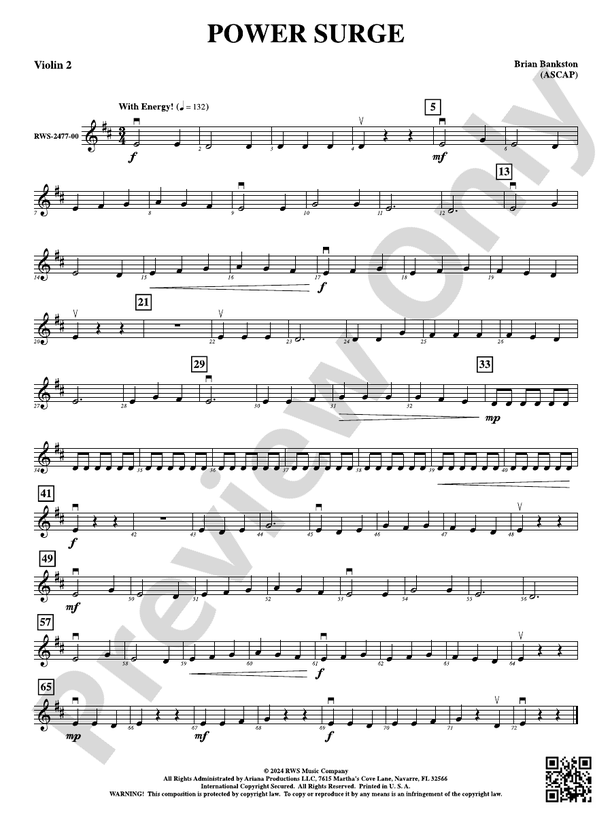 Power Surge: 2nd Violin: 2nd Violin Part: Brian Bankston - Digital ...