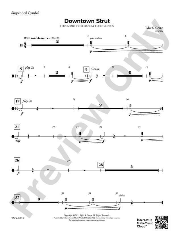 Downtown Strut: Suspended Cymbal: Suspended Cymbal Part - Digital Sheet ...
