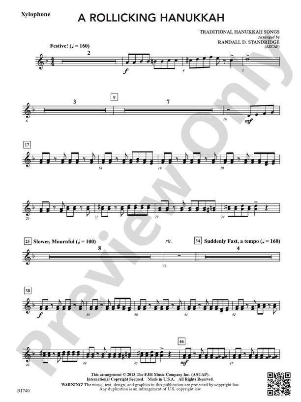 A Rollicking Hanukkah: Xylophone: Xylophone Part - Digital Sheet Music ...