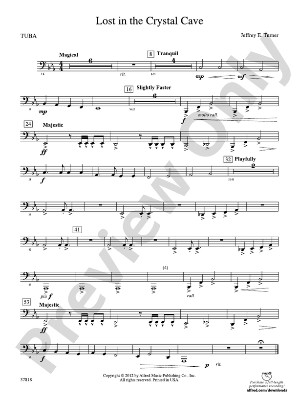 Lost in the Crystal Cave: Tuba: Tuba Part - Digital Sheet Music Download