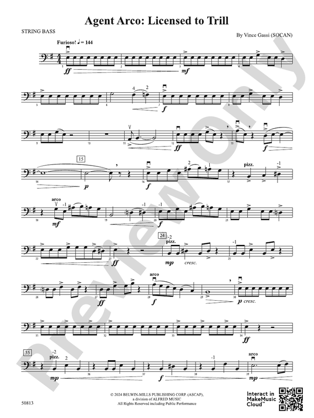 Agent Arco: Licensed to Trill: String Bass: String Bass Part - Digital ...