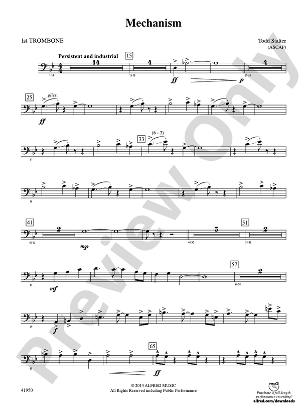 Mechanism: 1st Trombone: 1st Trombone Part - Digital Sheet Music Download