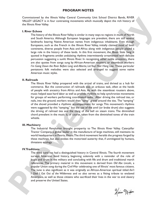 River Valley Legacy (I. River Echoes, II. Railroads, III. Machines, IV ...