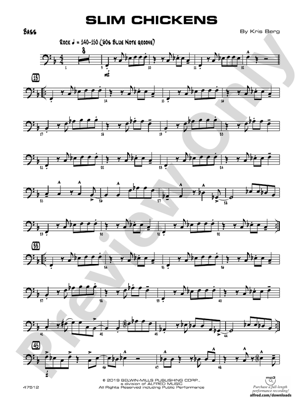 Slim Chickens: String Bass: String Bass Part - Digital Sheet Music Download