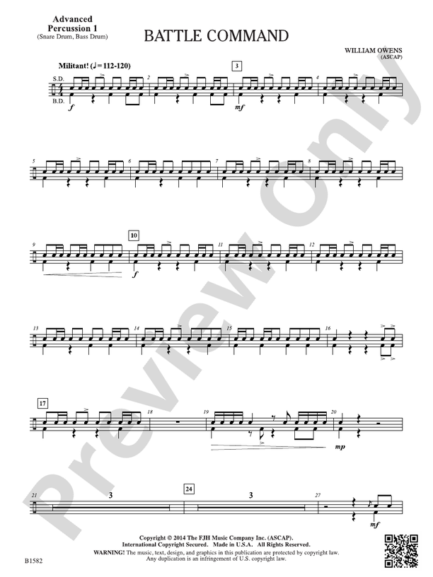 Battle Command: Adv. Percussion 1 (opt.): Adv. Percussion 1 (opt.) Part ...