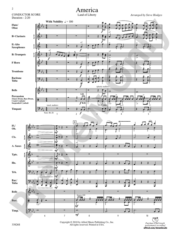 America - Land of Liberty: Score: Concert Band Score - Digital Sheet ...